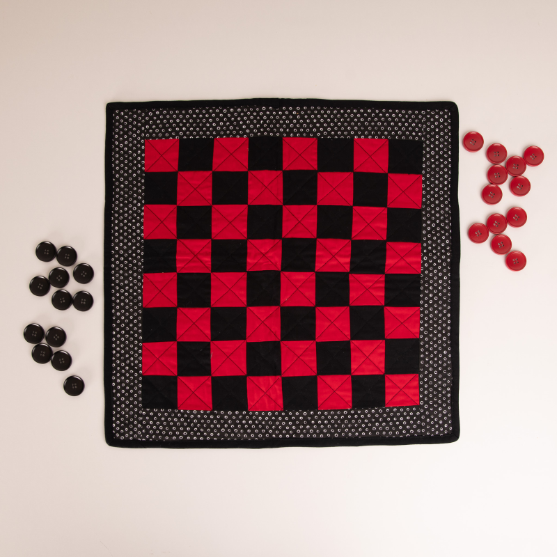 Quilted Checkers Game Board: Fun & Portable for Family Trips | mySewnet